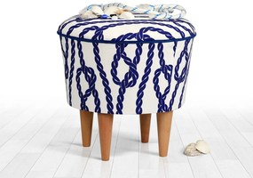 Atelier del Sofa Taburet Cunda v2 - Blue, White, Modrá, Bílá