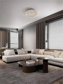 LED stmívatelné zlaté designové stropní svítidlo Figin s dálkovým ovládáním