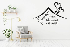 Lepy.cz Samolepka na zeď Domov - příběh Velikost (šířka x výška): 50x33cm, Barevná varianta: Pastelová oranžová