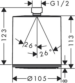Hansgrohe Pulsify S, hlavová sprcha 105 1jet EcoSmart+, chromová, HAN-24132000