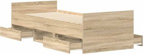 Rám postele s hlavovým a nožním čelem dub sonoma 75 x 190 cm 3203819