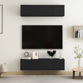 vidaXL TV skříňky 4 ks černé 60 x 30 x 30 cm dřevotříska