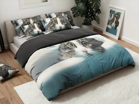 3D povlečení z mikrovlákna MOUROVATÁ KOČKA barevné Rozměr povlečení: 70 x 90 cm | 140 x 200 cm