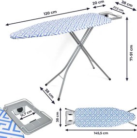 Žehlicí prkno s žehlicí plochou Bavlněný potah 120 x 38 cm