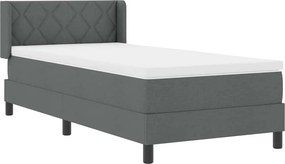 Postel s boxspringem s čelo Tmavě šedá 200 x 90 cm textil 3341147