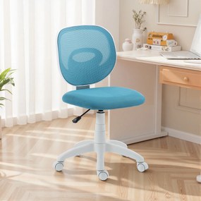 HOMCOM Kancelářská židle, ergonomická židle s C-tvarovanou opěrkou zad, výškově nastavitelná, modrá