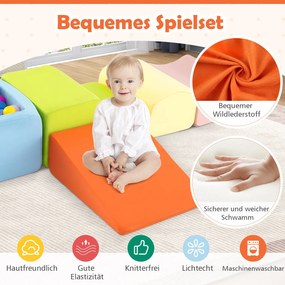 Costway 5-dílná herní sada na lezení a plazení, měkké šplhací bloky s prohlubní