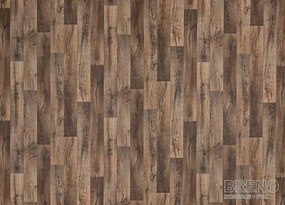 Breno PVC MAXIMA PLUS Hunter Oak S44 – tmavé dřevo, šíře 300 cm