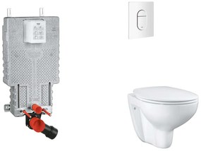 Grohe Uniset - Set předstěnové instalace, klozetu, sedátka SoftClose a tlačítka Arena Cosmopolitan, alpská bílá SANI15BB3102