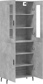 Skříň highboard betonově šedá 69,5x34x180 cm kompozitní dřevo 3198229