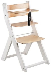 WOOD PARTNER Rostoucí jídelní židlička i pro miminka LUCA bílá Zvolte barvu: Transparentní lak