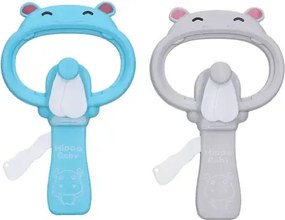 WIKY Ruční větráček Hroch / Plast / 3 barvy / 18 cm