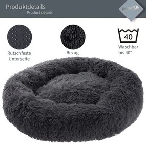 Petstuff Pelíšek pro psa, kulatý, tmavě šedý, 80 cm