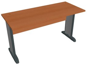 Stůl pracovní rovný 140 cm hl. 60 cm - Hobis Cross CE 1400 Dekor stolové desky: třešeň, Dekor lamino podnože: třešeň, Barva nohou: černá