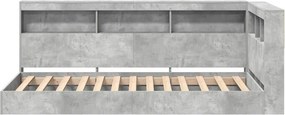 Knihovna postel Betonově šedá 75 x 190 cm Kompozitní dřevo 3335756