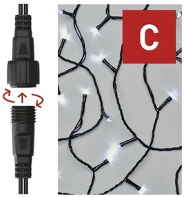 Propojovací vánoční řetěz bez zdroje EMOS Connecting D1EC01 ZY1933 100LED záclona 1x2m studená bílá