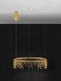 Hliníkové LED stmívatelné závěsné svítidlo ve zlaté barvě ø 65 cm Stellar – Nova Luce
