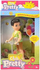 Panák kluk s koloběžkou 13 cm / Herní set / plast, textil / od 3 let