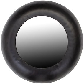 WOOOD Zrcadlo VLK kulaté kovové černé Ø50cm