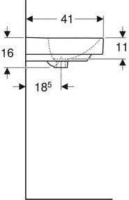 Geberit Smyle Square Umývátko 50 cm, bílá 500.256.01.1