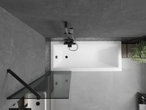 Mexen Next, vanová zástěna 1-křídlová 50 x 150 cm, fixní křídlo, 6 mm šedé sklo, černý profil, 895-050-000-00-40-70