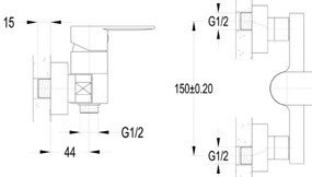 Aqualine - Sprchová baterie DAPHNE lesklý chrom