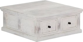 Konferenční stolek bílý 70x70x30 cm masivní mangovníkové dřevo 249872