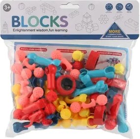 TEDDIES Stavebnice kostky / Plast / 2 barvy / 24,5 x 23 cm / od 3 let