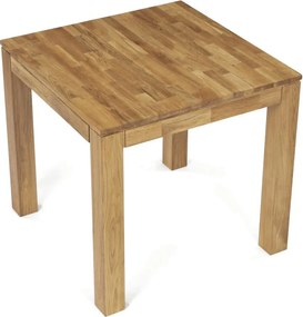 Jídelní stůl 80x80x75 cm, povrchová úprava olejem, nohy 8x8 cm, masiv dub bílý