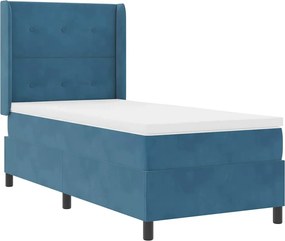 Postel s boxspringem s čelo Modrá 90 x 200 cm samet 3341994