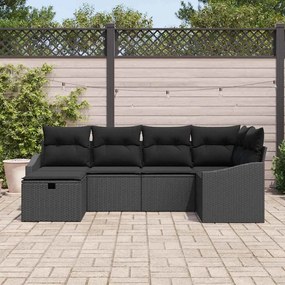 Set pohovek 6 ks Černá polyratan 3359282