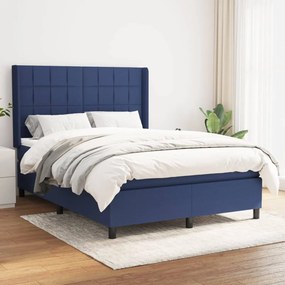 Box spring postel s matrací modrá 140x200 cm textil 3131439