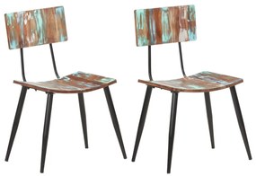 Jídelní židle 2 ks masivní recyklované dřevo - Default Title