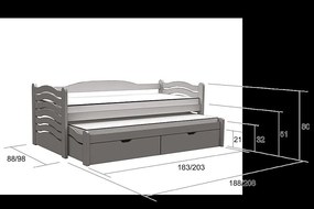 BRADOP Dětská dvojpostel IVANKA L915 ROZMĚR: 80 x 190 cm - ATYP