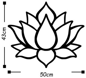 Nástěnná kovová dekorace LOTUS FLOWER černá