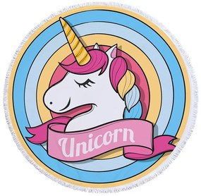 Tutumi Plážový ručník Jednorožec Unicorn 150cm modrý