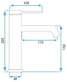 REA-B5316 - Umyvadlová baterie FOSS 20,5 cm broušená zlatá