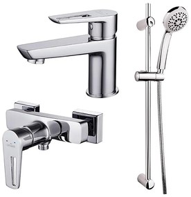 Cersanit S952-004-Sprchová sada s baterií +umyvadlová baterie MILLE lesklý chrom S952-004