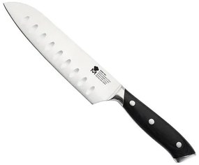 Nerezový nůž Santoku Bergner Master / 17,5 cm / černá