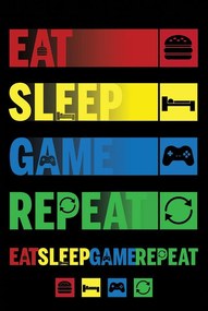 Postershop Plakát - Eat Sleep Game Repeat