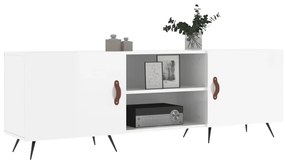 TV skříňka bílá s vysokým leskem 150x30x50 cm kompozitní dřevo - Default Title