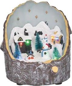 LED vánoční figurka s tučňákem na kluzišti