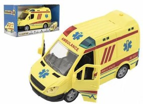 Teddies Auto ambulance plast 20cm na setrvačník se zvukem a světlem