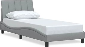 Rám postele bez matrace Hanko světle šedá 90 x 190 cm textil 3310356