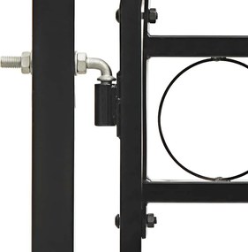 Plotová brána ASSEN dvoukřídlé dveře s klenutým vrškem ocel 400 x 175 cm 143095