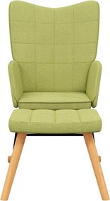 Houpací křeslo se stoličkou zelené textil 328023