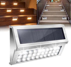 Toolight, nástěnná LED solární lampa 4W P60178, stříbrná-šedá, OGR-05687