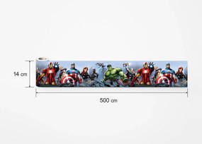 Dětská samolepící bordura na zeď Marvel Avengers, Disney | 5 m x 13.8 cm | DWBD8077