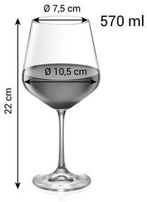 Sklenice na červené víno GIORGIO 570 ml, 6 ks