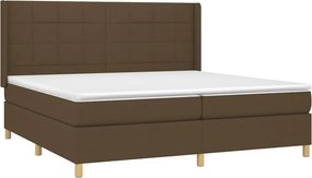 Box spring postel s matrací tmavě hnědá 200x200 cm textil 3132020